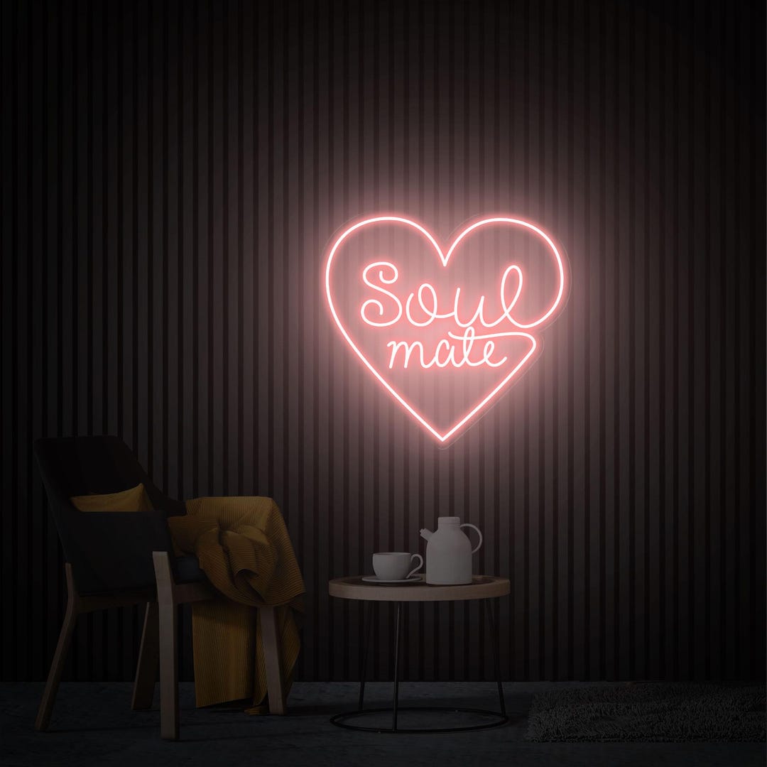 Soul Mate Neon Sign, Love Led Sign Wedding Neon Sign, Heart Sign Home ...
