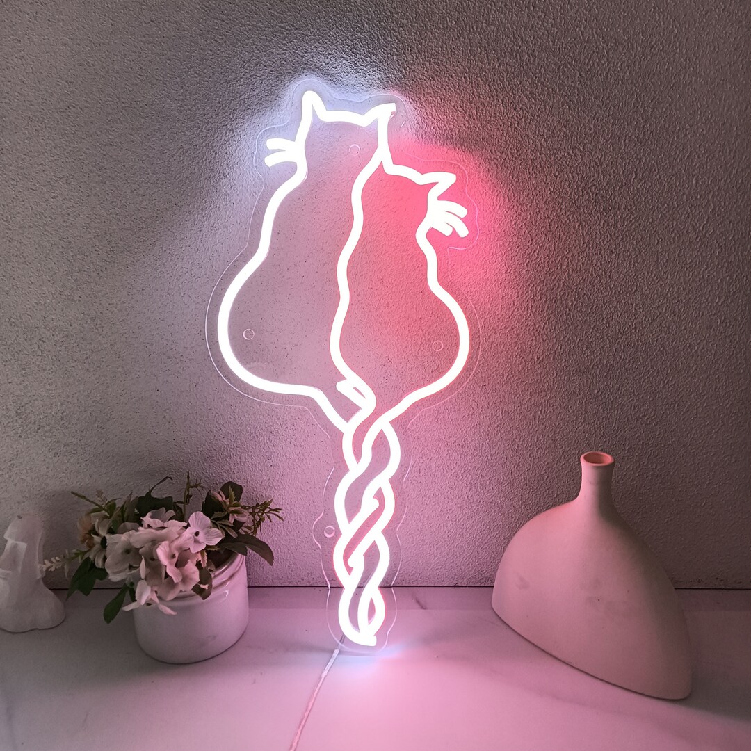 Cat Neon Sign, Cat Wall Decor, Cat Lover Gift, Gift for Her, Bedroom ...