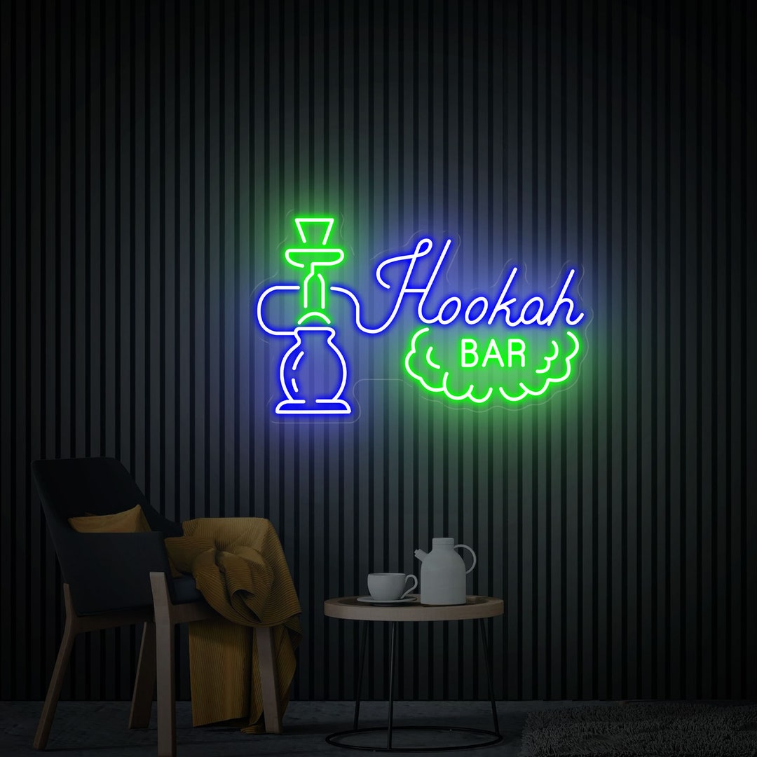 Hookah Smoke Bar Neon Sign Hookah Led Sign Custom Hookah Shop ...