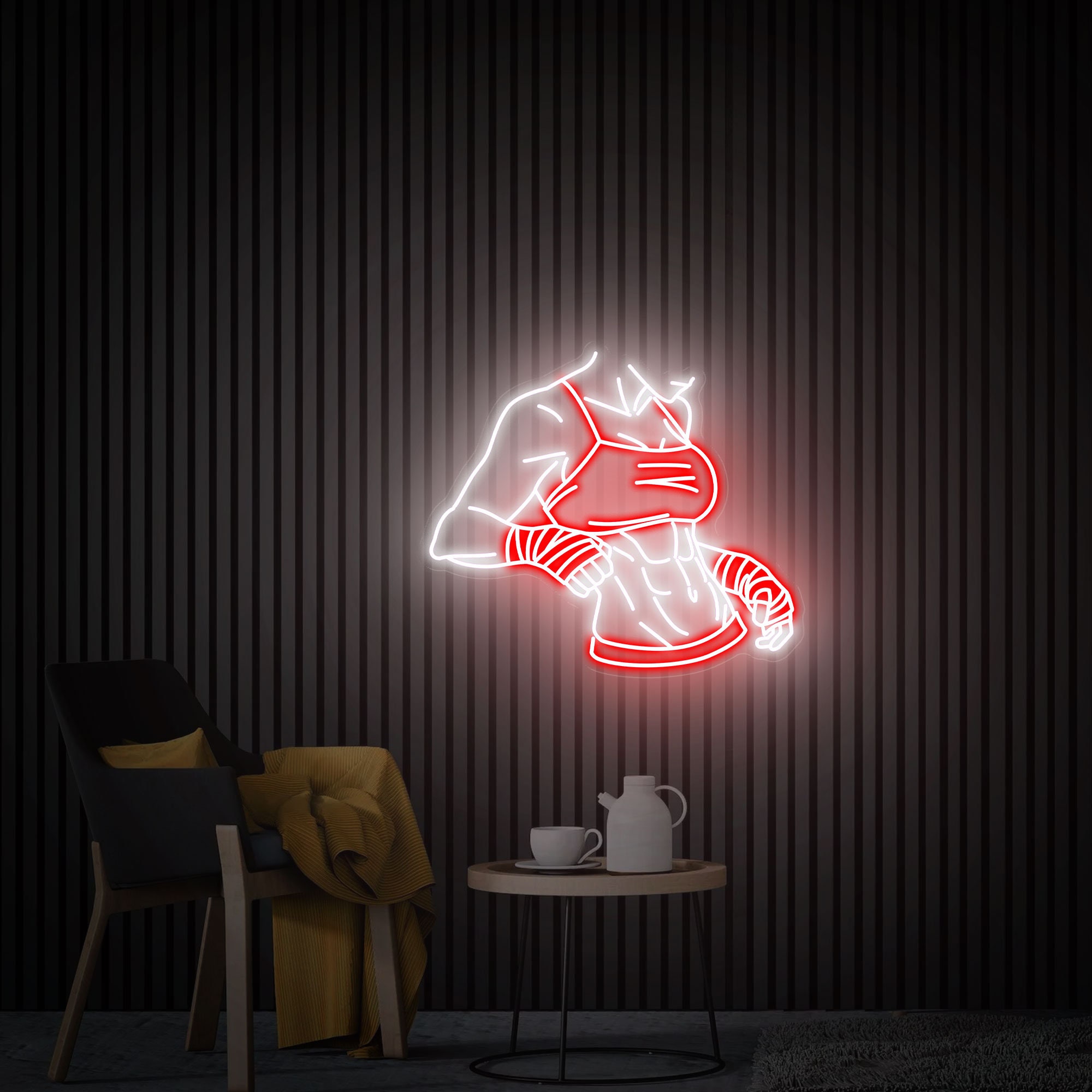 Female Boxer Neon Sign, Boxing Gym Decor, Women Body Neon Sign, Female ...