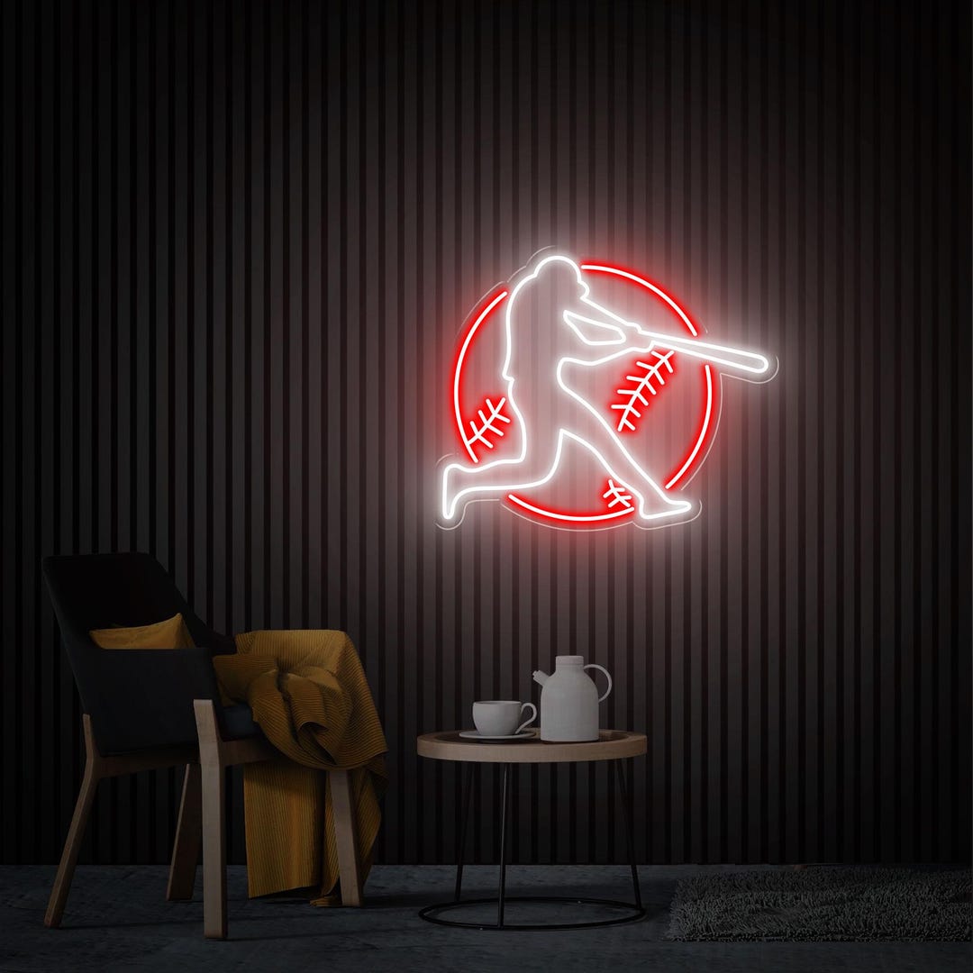 Baseball Neon Sign, Custom Baseball Neon Light Sign, Bedroom Decor Kids ...