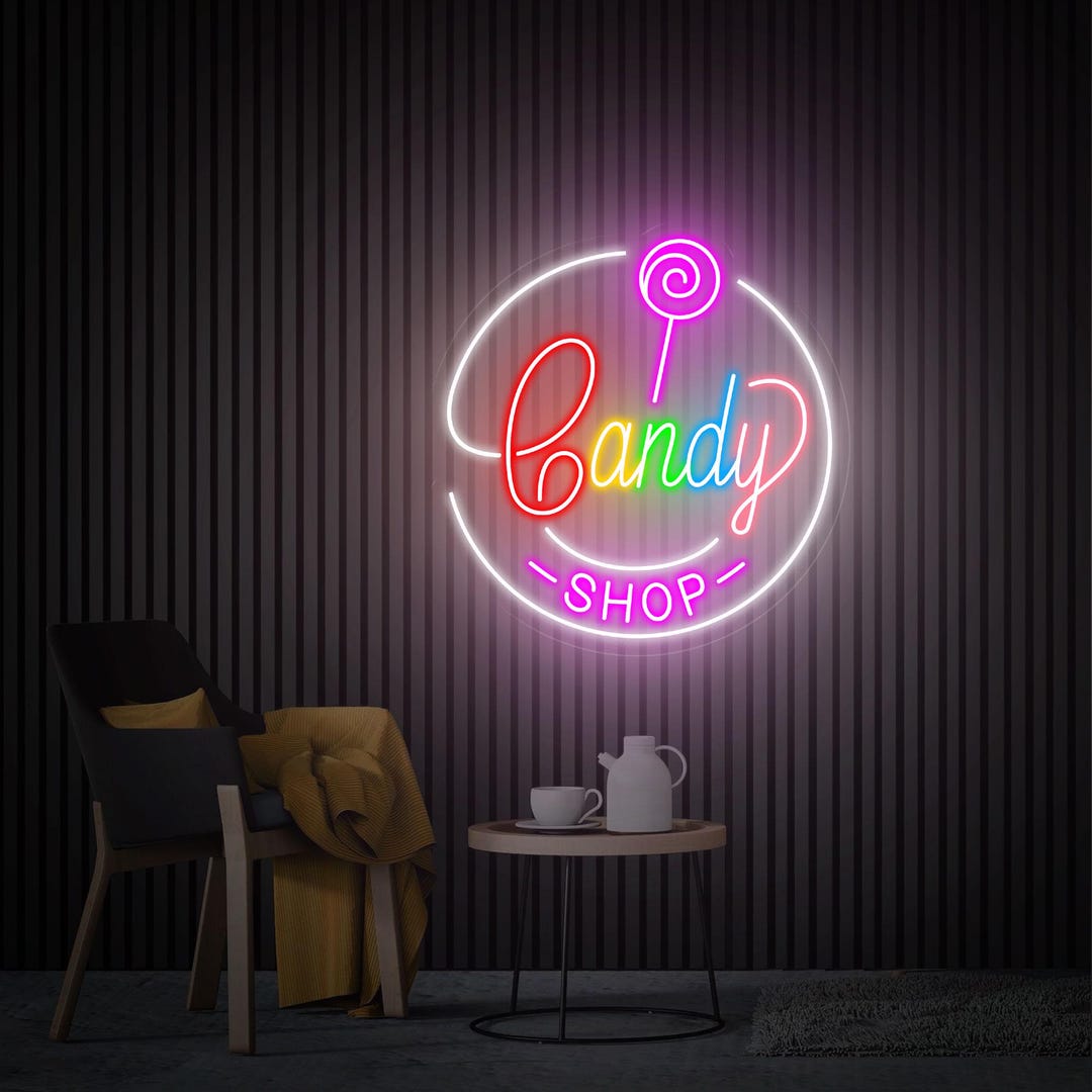 Candy Shop Neon Sign, Candy Store Decor, Custom Neon Sign, Candy Bar ...