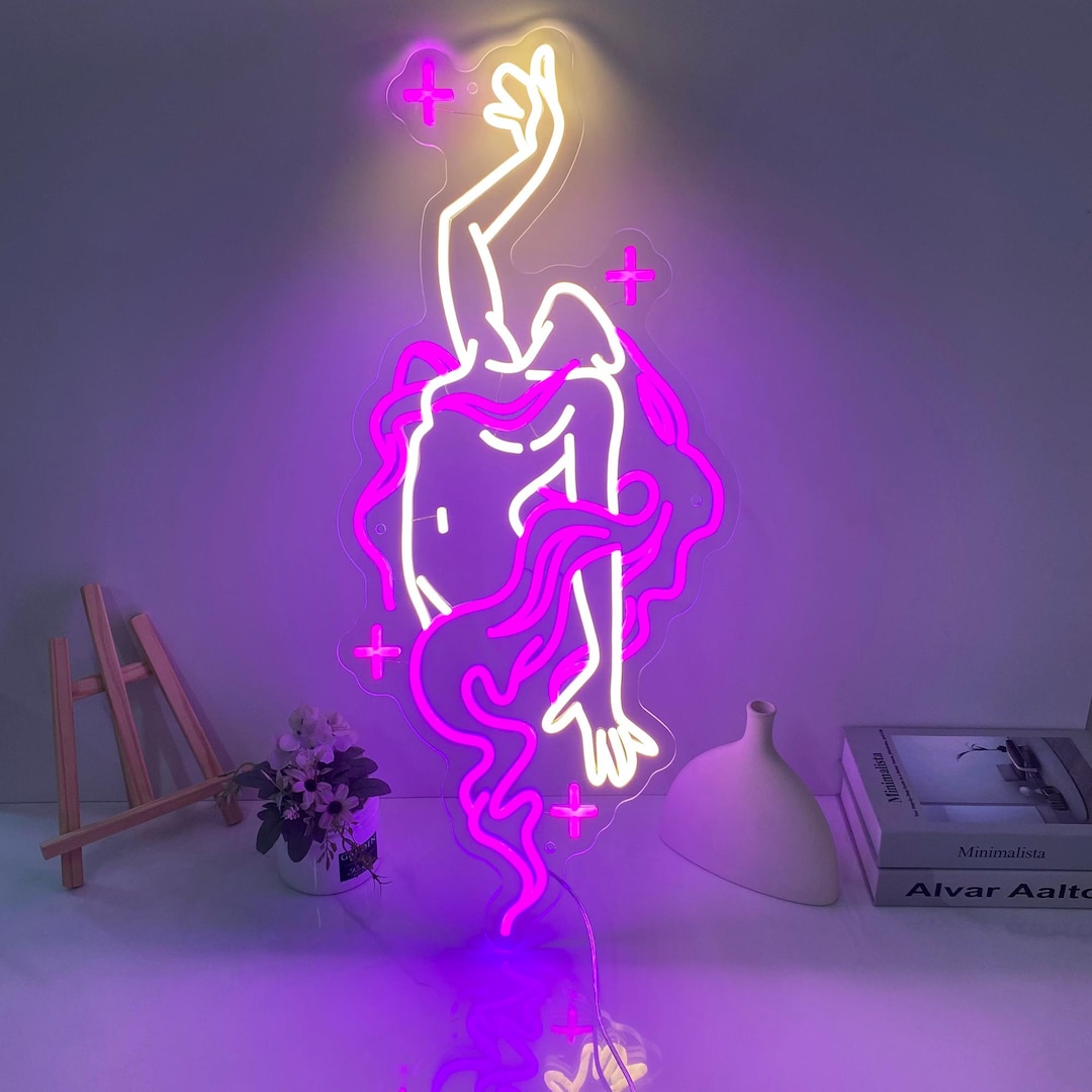 Girl Neon Sign, Long Hair Girl Led Light Sign, Bedroom Neon Sign, Neon ...