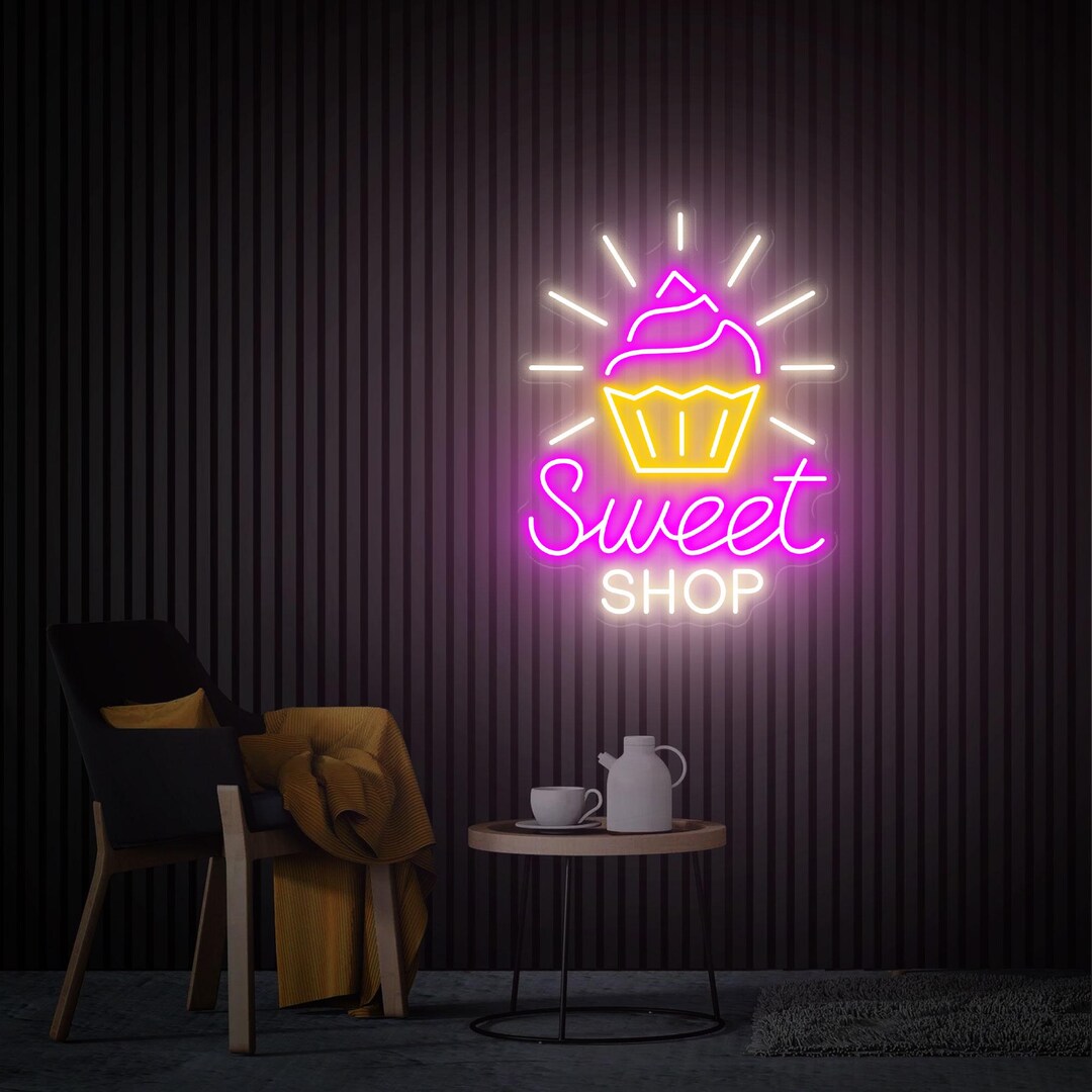 Bakery Sweet Shop Neon Sign Custom Business Logo Sign Led Dessert Light ...