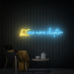 One More Chapter Neon Sign | Book Lover LED Light | Reading Nook Wall ...
