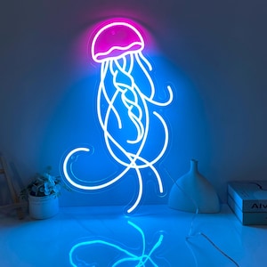 Jellyfish Neon Sign, Jellyfish Wall Art, Ocean Led Sign, Custom Neon ...