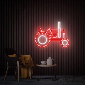 Tractor Neon Sign, Tractor Wall Decor, Custom Tractor Neon Sign, Farm ...