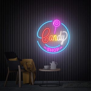 Candy Shop Neon Sign, Candy Store Decor, Custom Neon Sign, Candy Bar ...