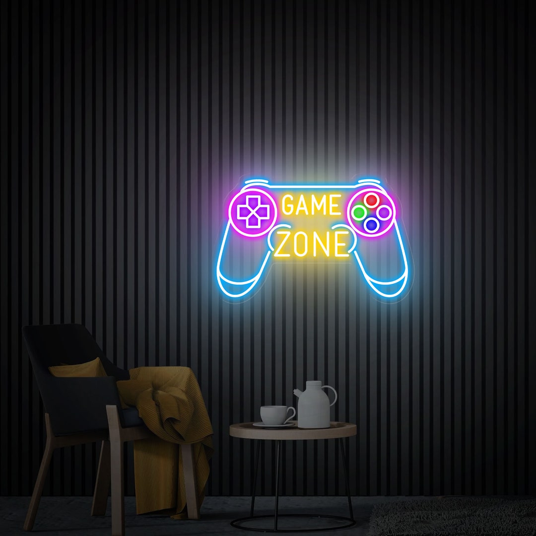Game Zone Neon Sign, Xbox Game Controller LED Light Sign Gaming Room ...