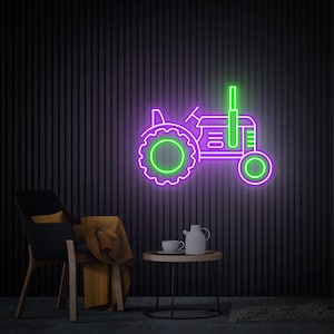 Tractor Neon Sign, Tractor Wall Decor, Custom Tractor Neon Sign, Farm ...