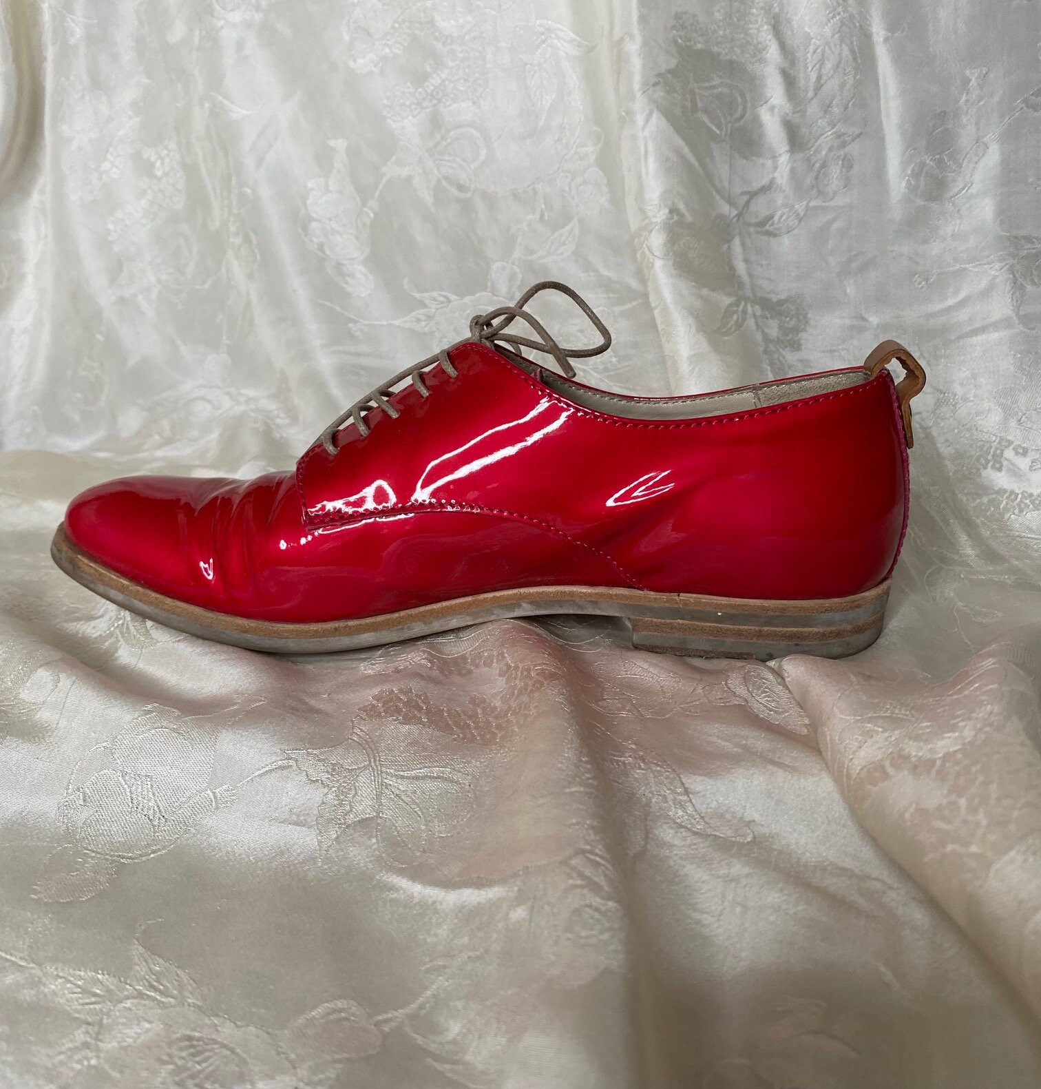 Candy Apple Red Patent Leather Lace up Shoes by AGL - Etsy
