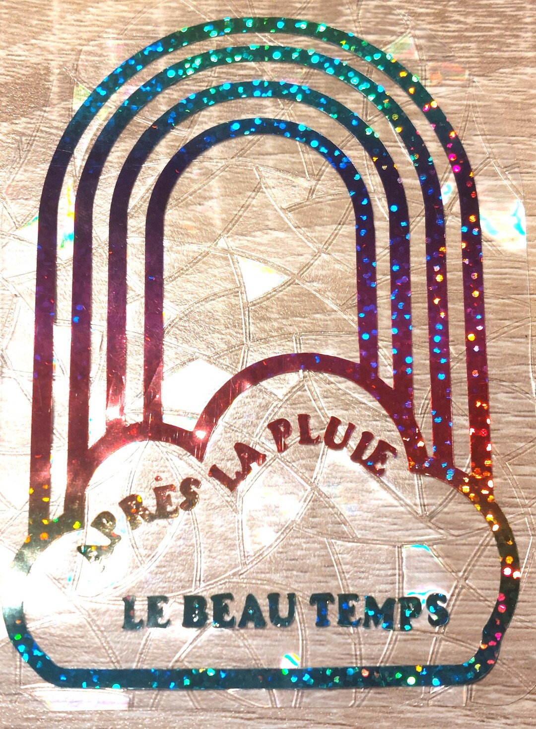 Handmade French Rainbow Suncatcher | Holographic & Silver Window Decor ...