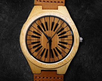 Music Watch, Piano, Keyboard Watch, Unisex Mens and Womens Wrist Watch ...