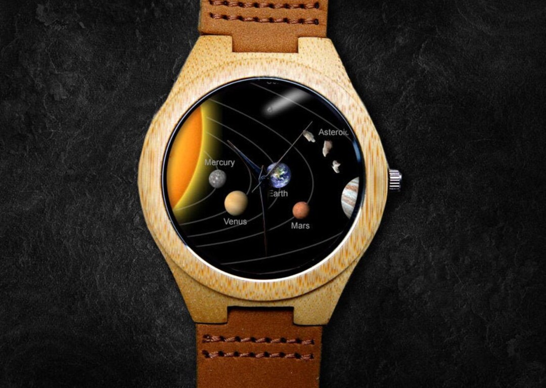 Solar System Watch Planets Watch Unisex Watch Bamboo Wooden - Etsy