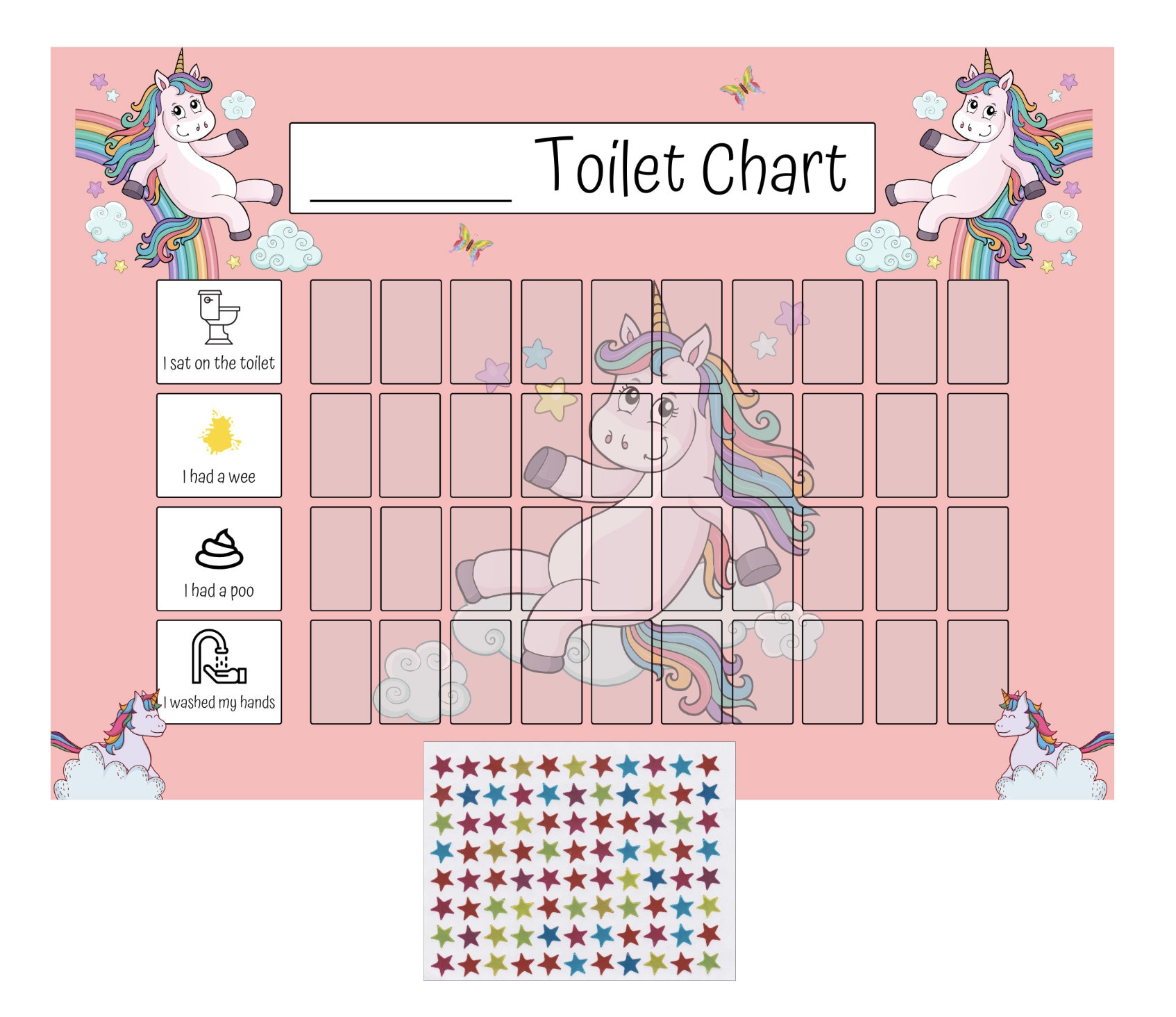 Potty and Toilet Training Reward Charts With Stickers - Etsy Australia