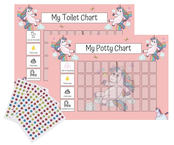Potty and Toilet Training Reward Charts With Stickers | Etsy