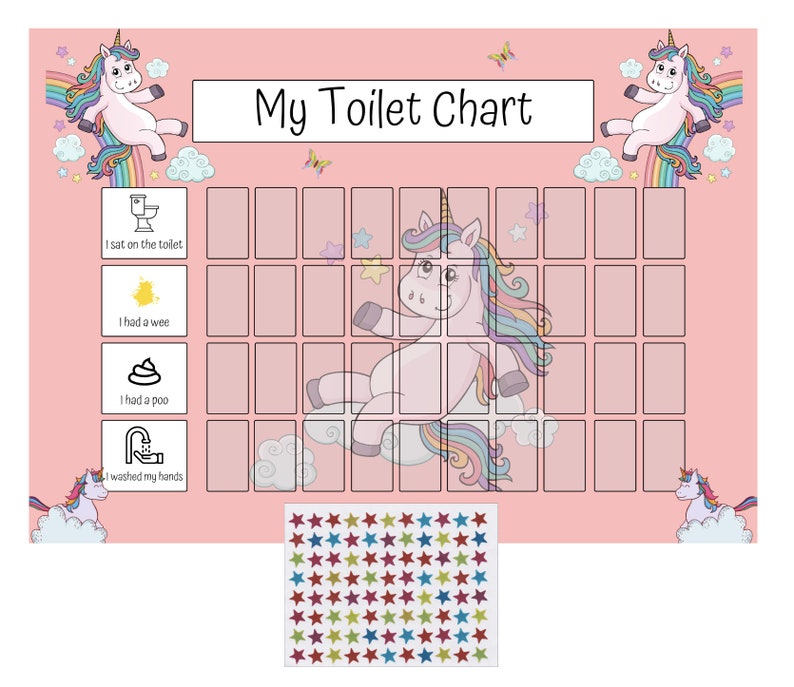 Potty and Toilet Training Reward Charts With Stickers | Etsy