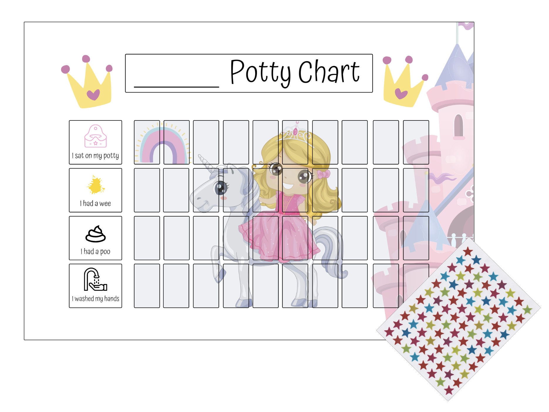 Potty and Toilet Training Reward Charts with Stickers - Etsy Polska