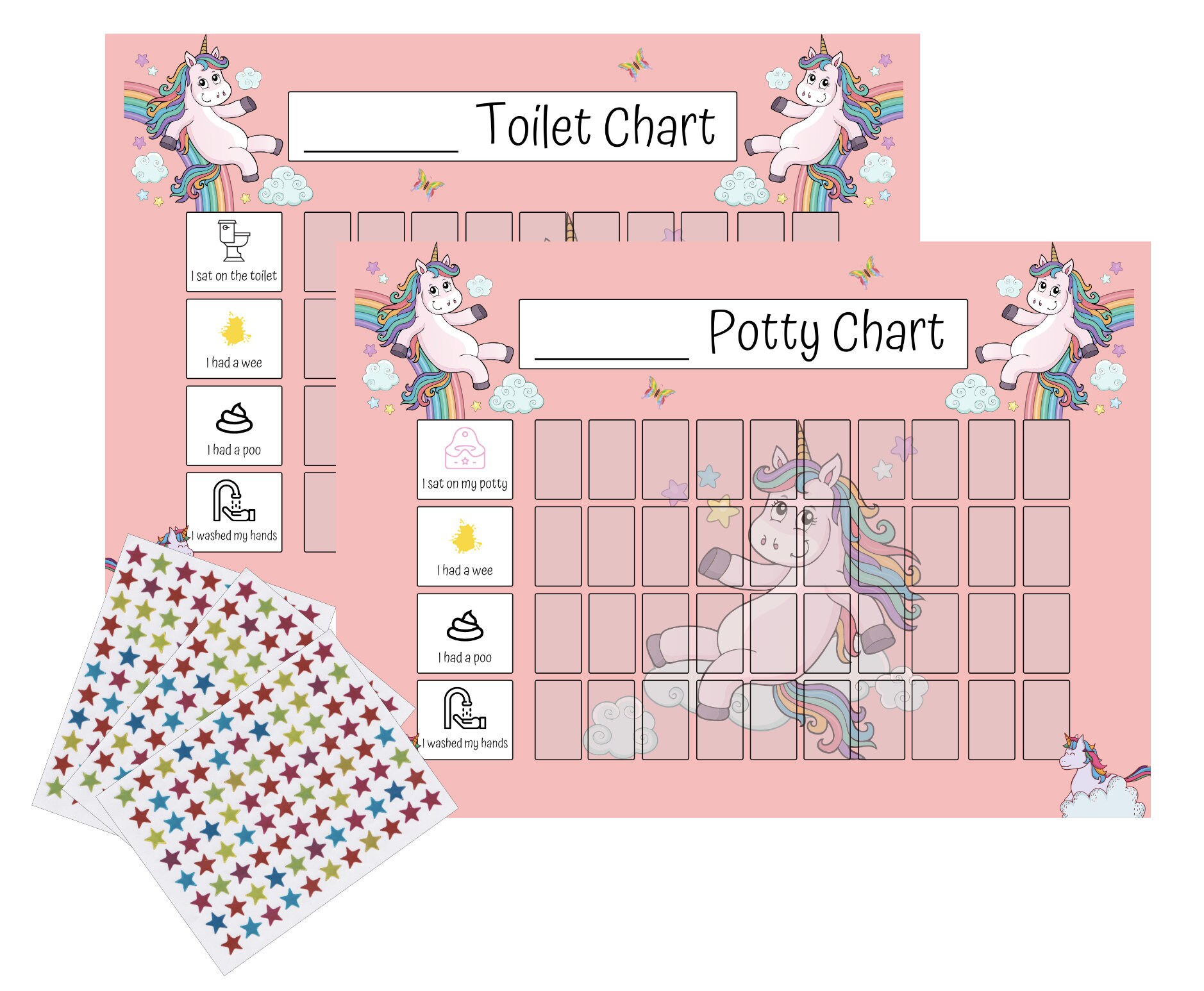Potty and Toilet Training Reward Charts With Stickers - Etsy Australia