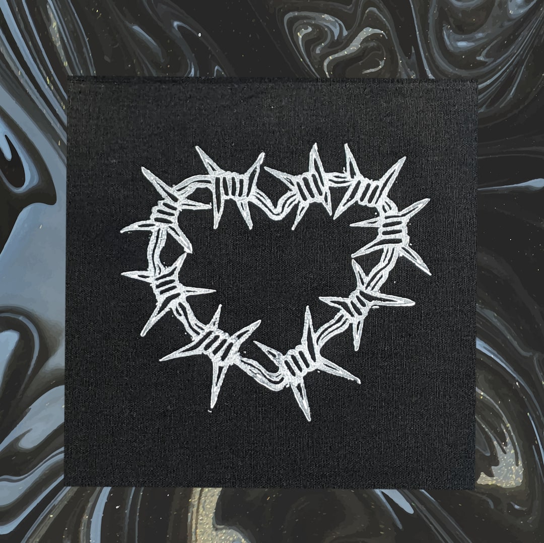 Barbed Wire Heart Patch - Etsy