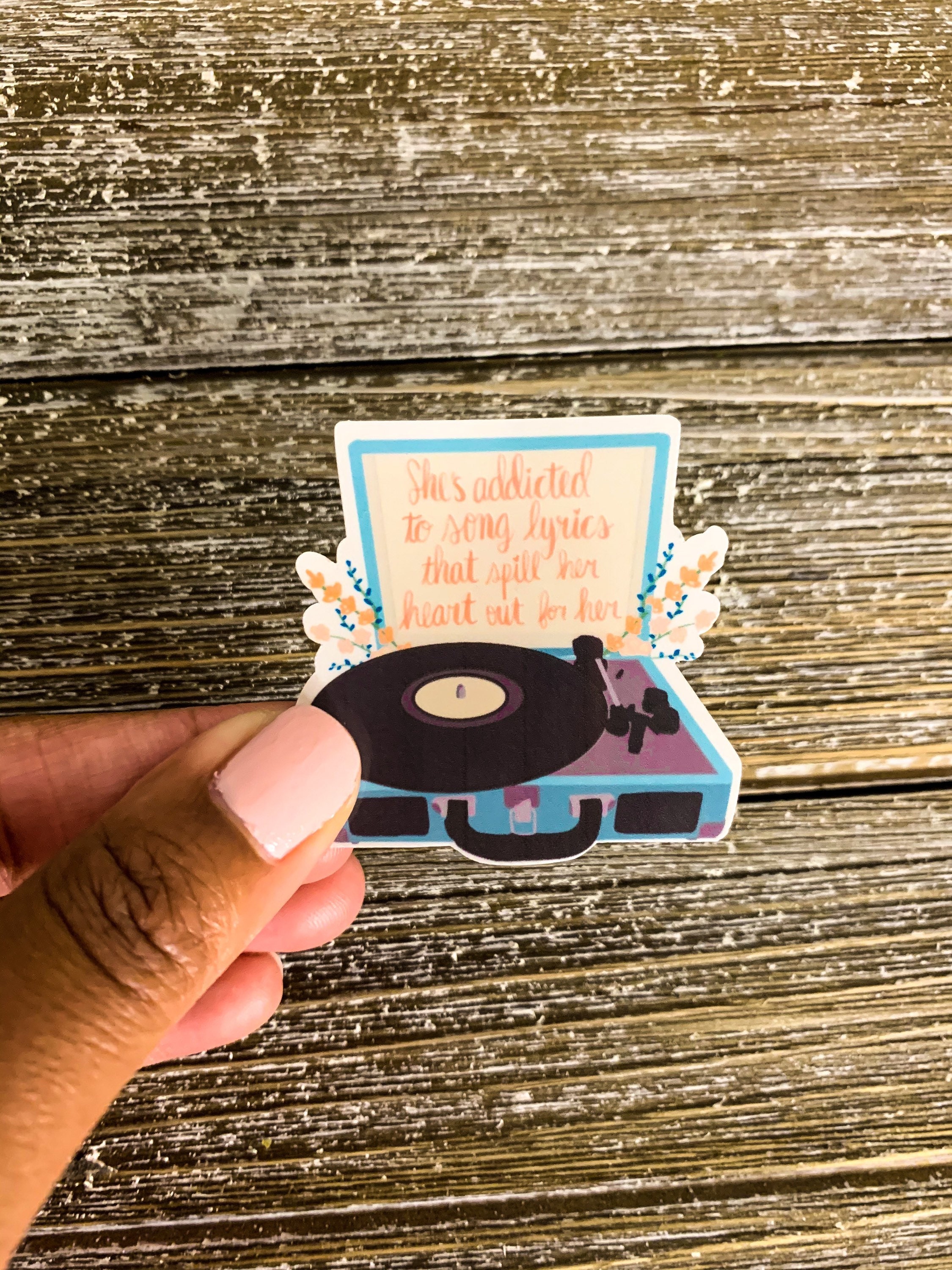 Record Player sticker laptop decals water bottle sticker | Etsy