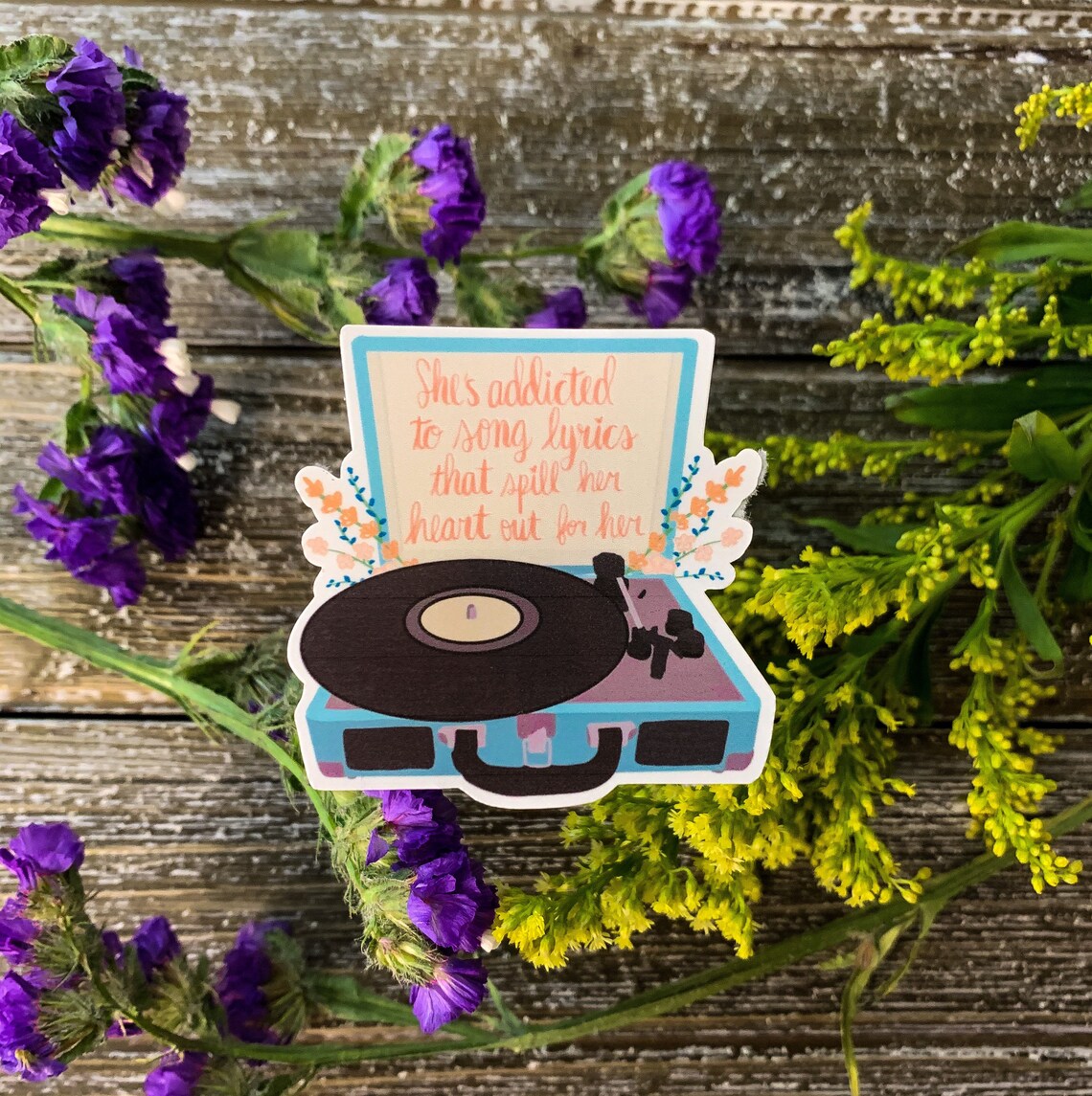 Record Player Sticker Laptop Decals Water Bottle Sticker | Etsy
