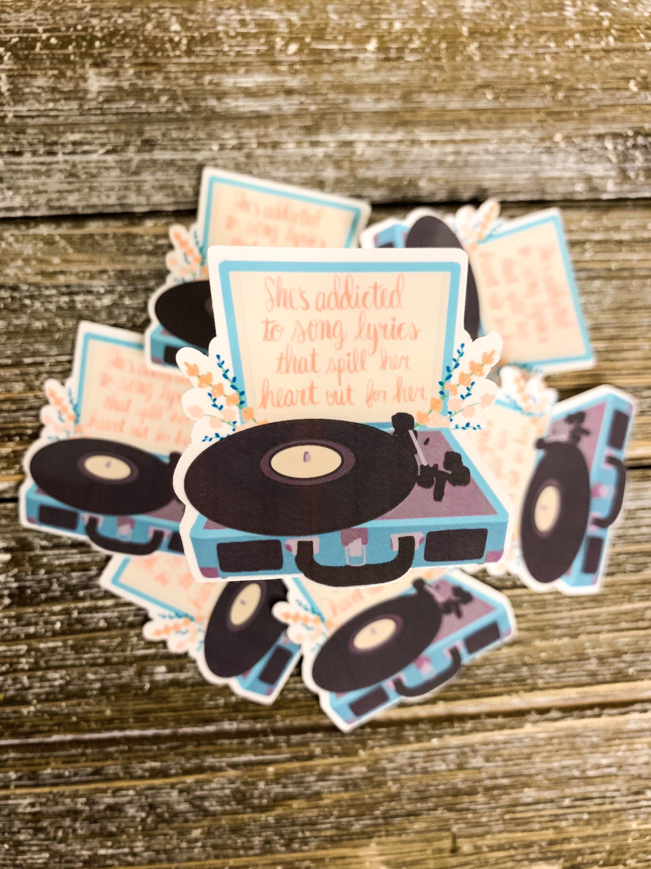 Record Player sticker laptop decals water bottle sticker | Etsy