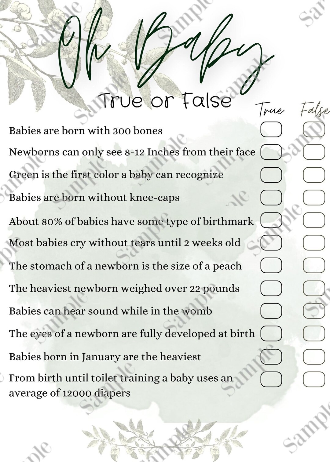 Printable Baby Shower Games digital Download - Etsy