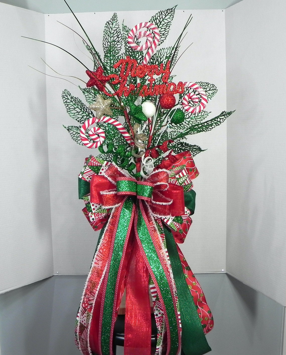 Traditional Tree Topper, Christmas Tree Topper, Candy Cane Tree Topper ...
