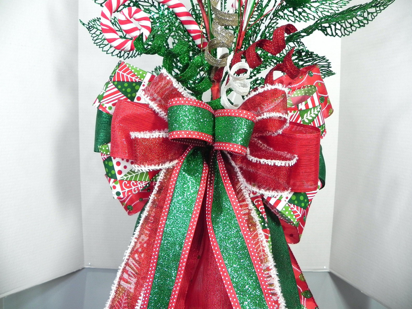 Traditional Tree Topper, Christmas Tree Topper, Candy Cane Tree Topper ...