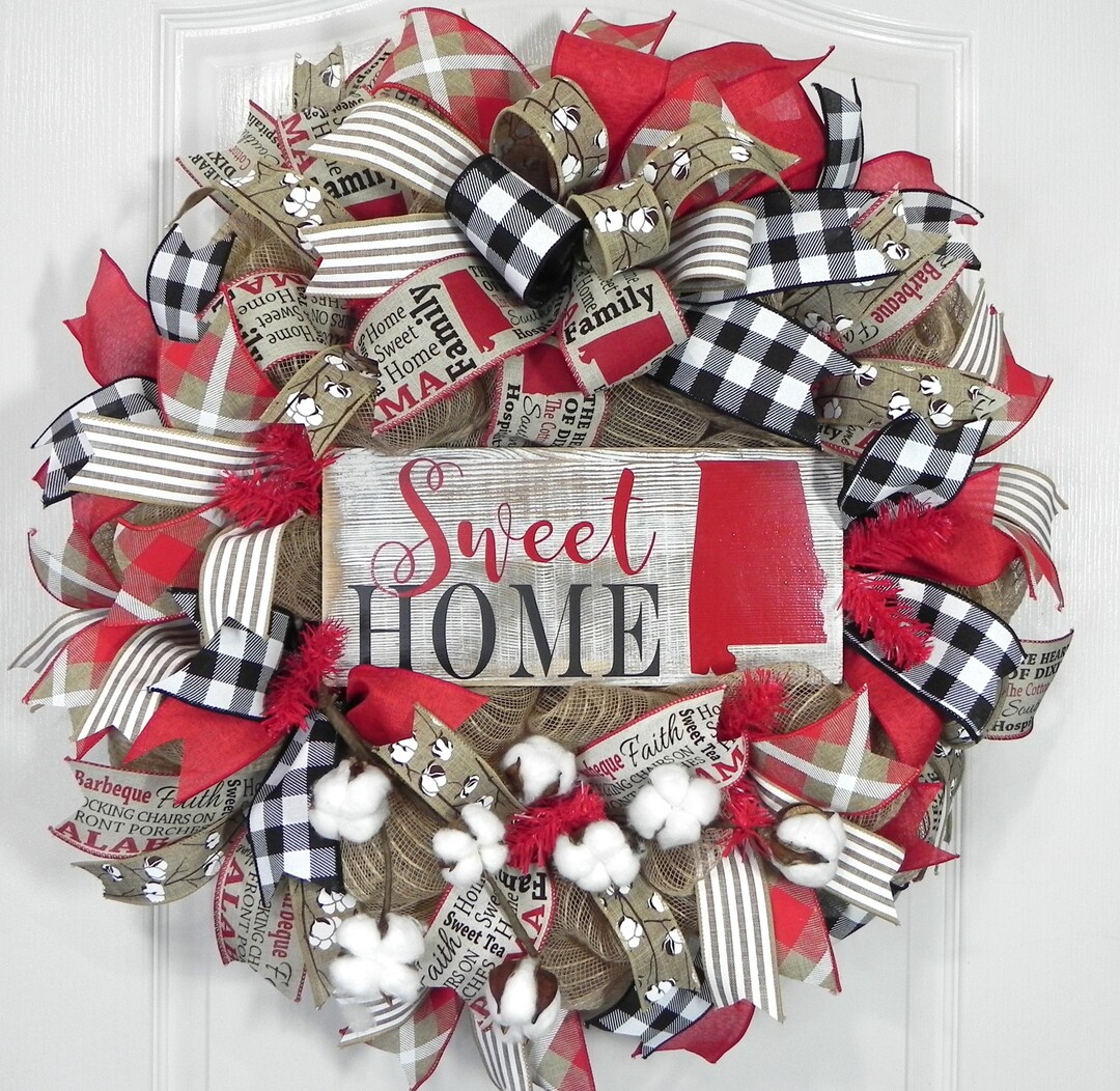 Sweet Home Alabama Wreath, Alabama Wreath, State Wreath, Deco Mesh ...