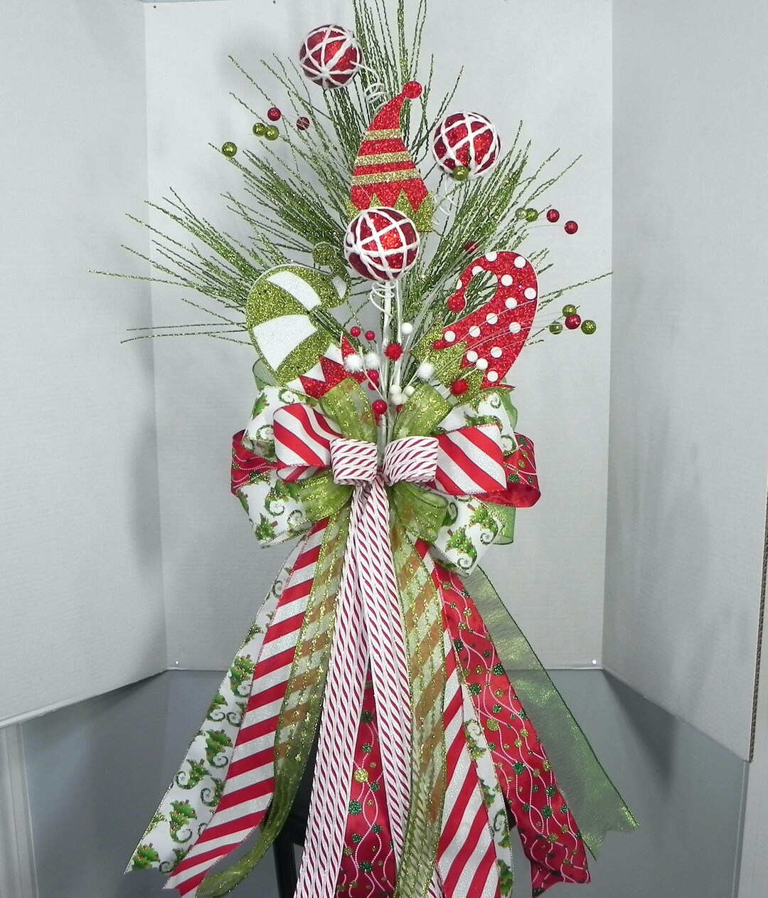 Whimsical Christmas Tree Topper, Elf Tree Topper, Tree Topper, Fancy ...