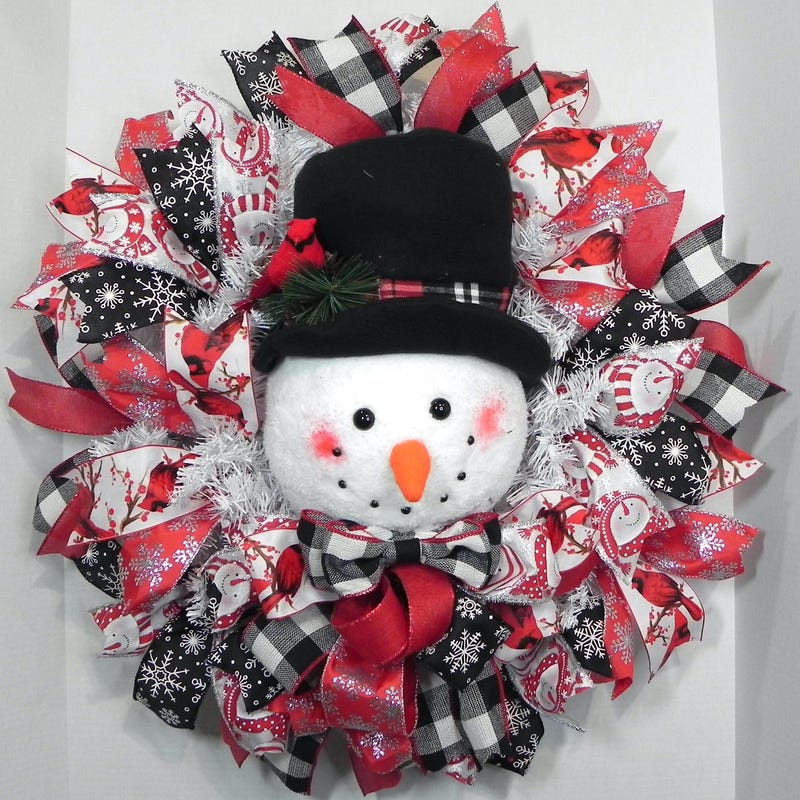 Snowman Head Wreath - Etsy
