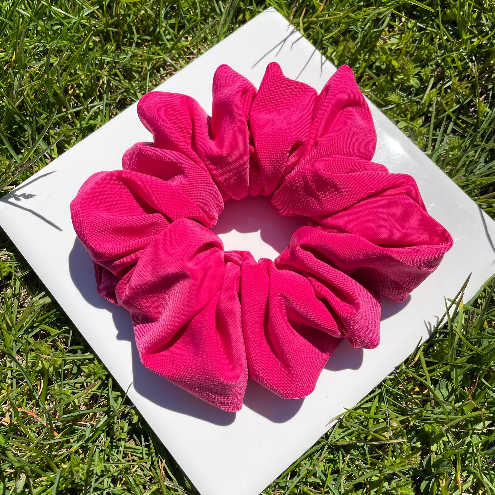 Hot Pink Spandex Scrunchie // Handmade Scrunchie Hot Pink - Etsy