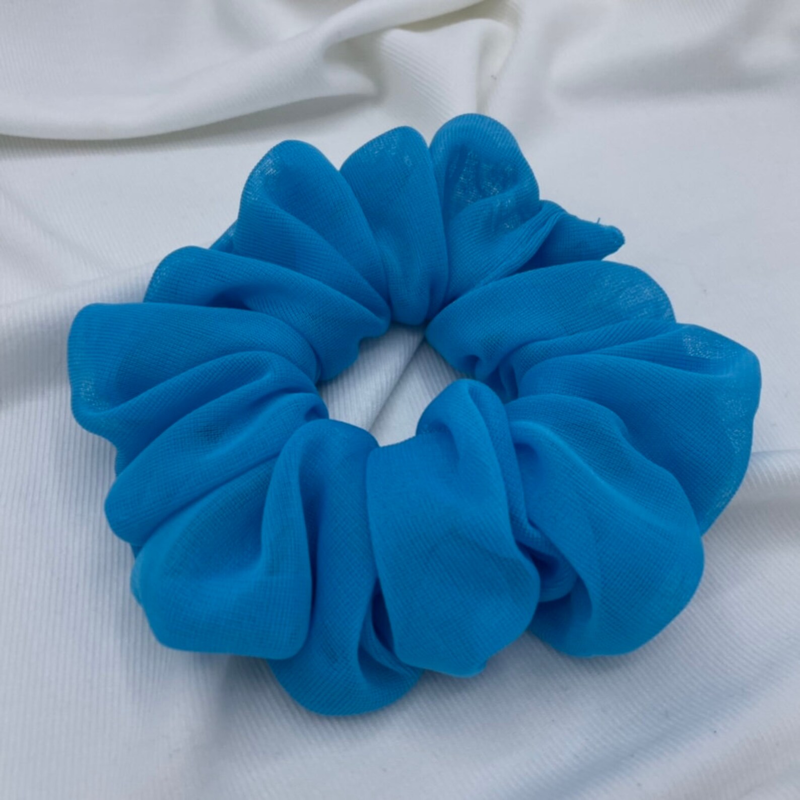 Blue Organza Extra Fluffy Scrunchie // Handmade Scrunchie - Etsy