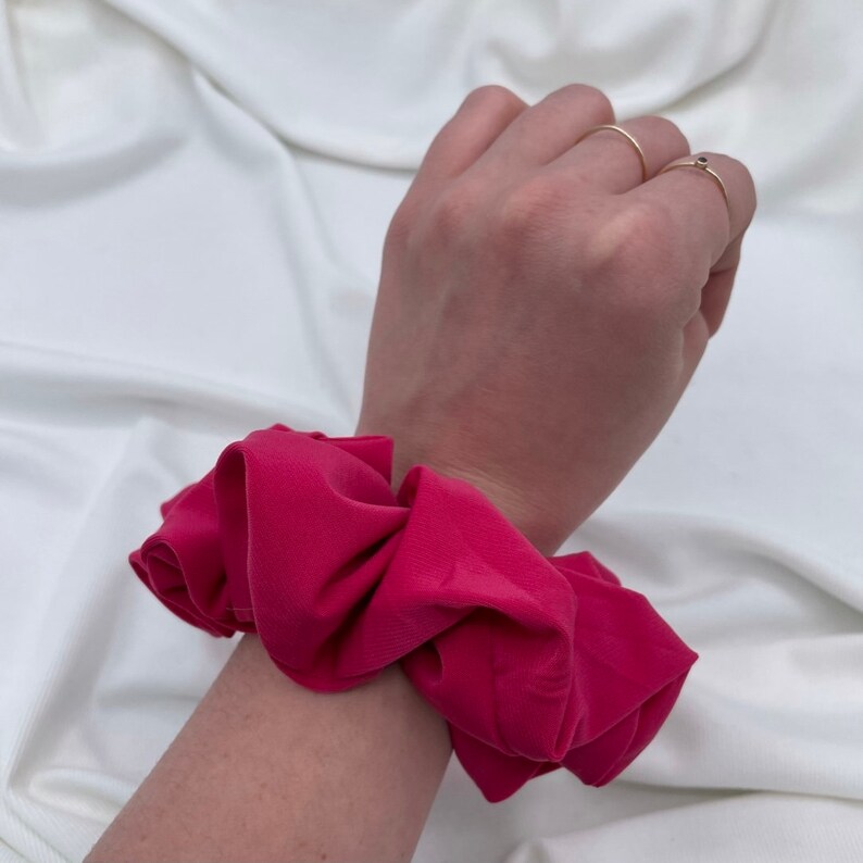 Hot Pink Spandex Scrunchie // Handmade Scrunchie Hot Pink - Etsy