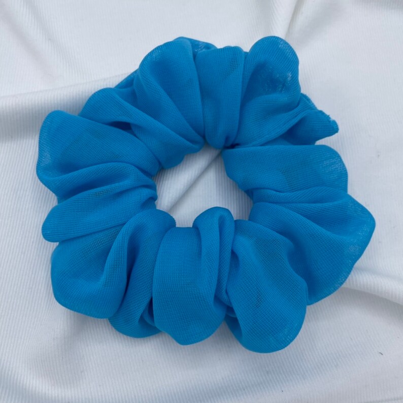 Blue Organza Extra Fluffy Scrunchie // Handmade Scrunchie - Etsy