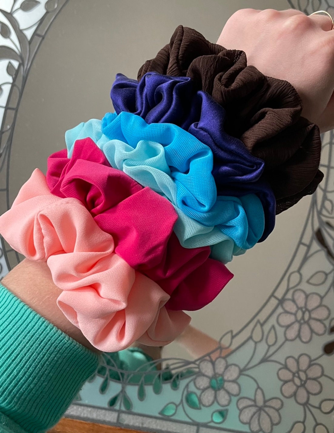 Blue Organza Extra Fluffy Scrunchie // Handmade Scrunchie - Etsy