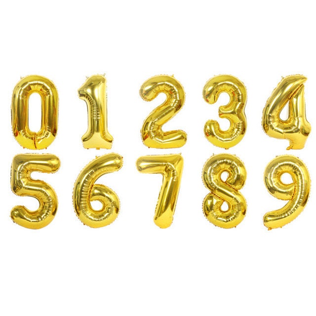 Number Balloon Gold/silver/blue/pink/red/black/rose Gold/gradient ...