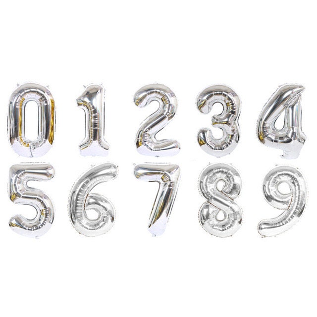 Number Balloon Gold/silver/blue/pink/red/black/rose Gold/gradient ...