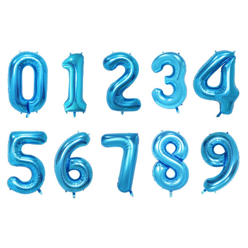 Number Balloon Gold/silver/blue/pink/red/black/rose Gold/gradient ...