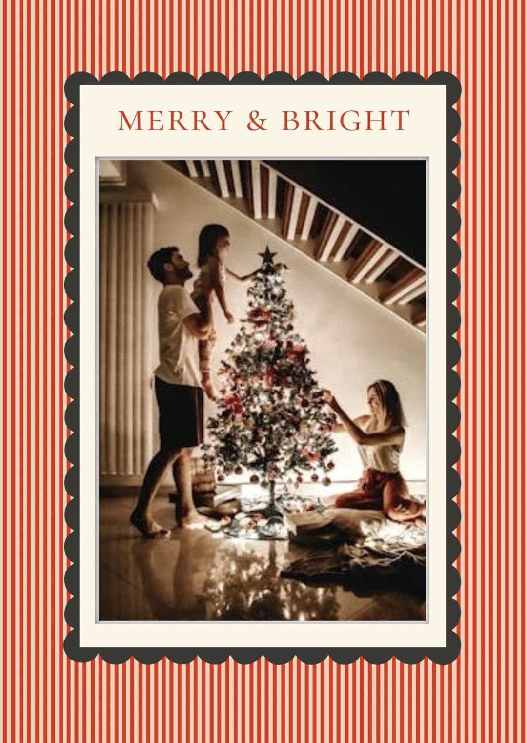 Merry & Bright Holiday Card Template - Etsy