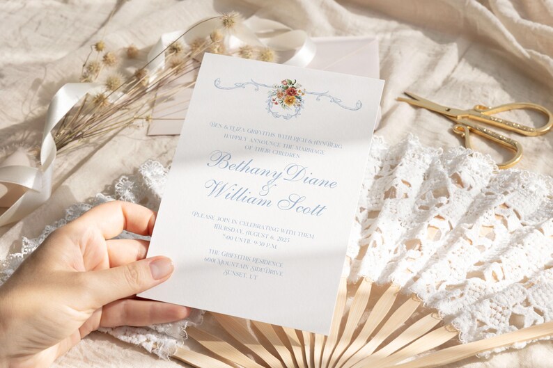 Bethany Wedding Invitation Template - Etsy
