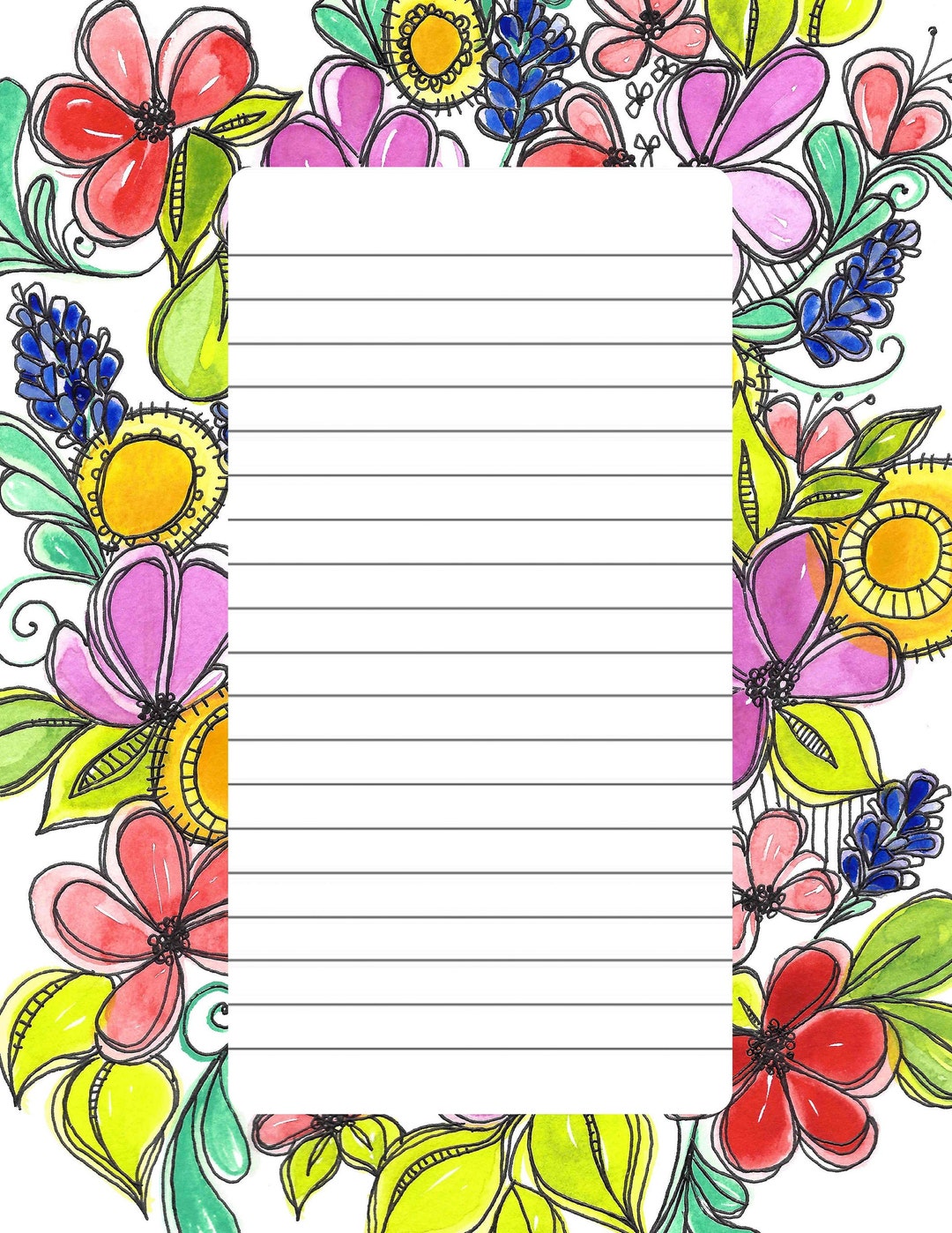 Flower Power Printable Stationery - Etsy