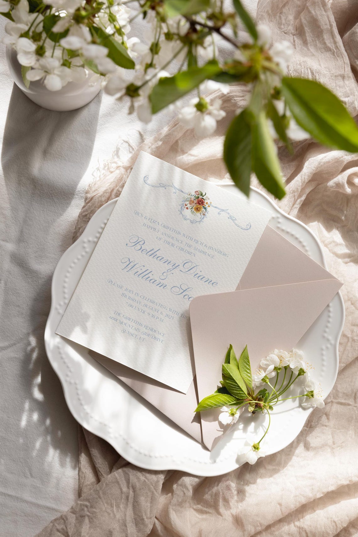 Bethany Wedding Invitation Template - Etsy