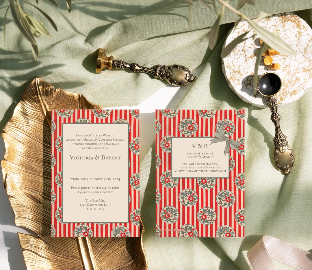Victoria Wedding Invitation Template - Etsy