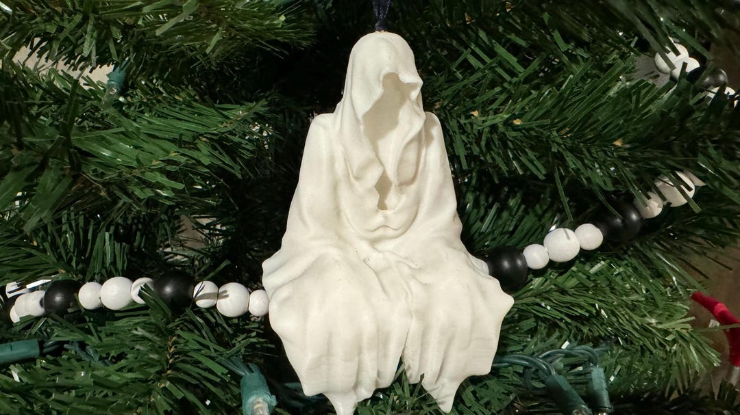 Sitting Sheet Ghost Christmas Tree Ornament - Gothic Spooky Holiday ...