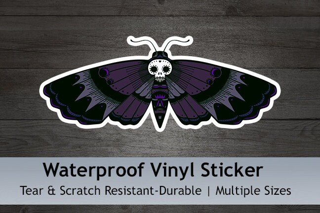 Death Moth Waterproof Vinyl Sticker Gothic Goth Witchy - Etsy