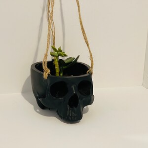 Black Skull Hanging Planter Pot| Gothic Plant Pots | Witchy Occult ...