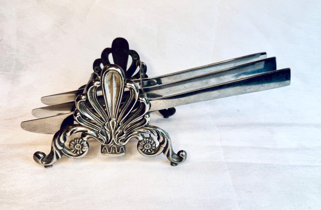Vintage Silver Plate Knife Rest for 12 Knives, Ornate and Elegant ...